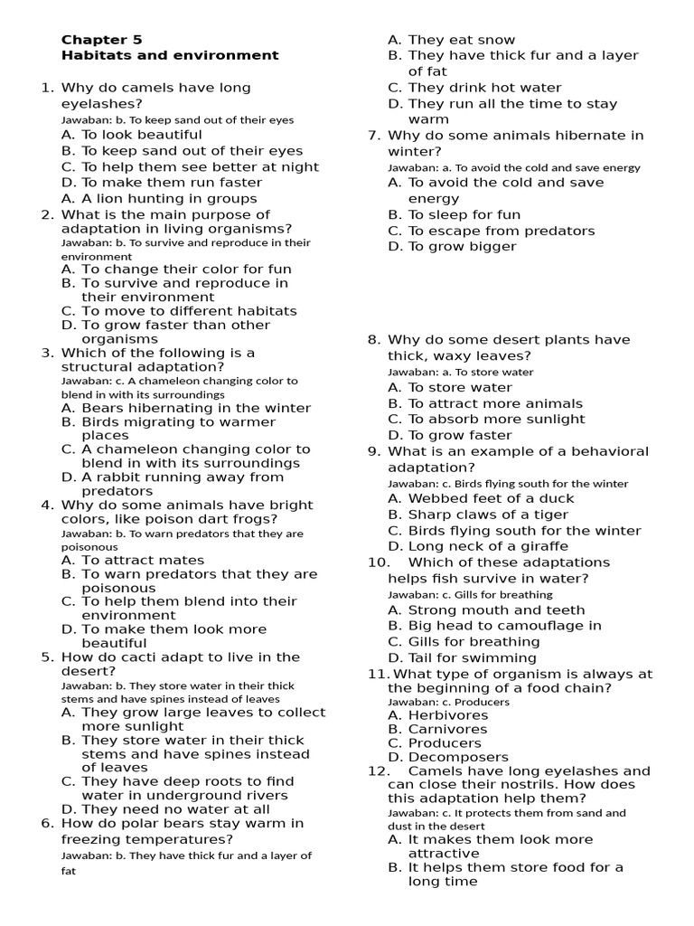 LATIHAN_CHAPTER_5_ANSWERED_SIMPLE | PDF | Foods | Climate Change