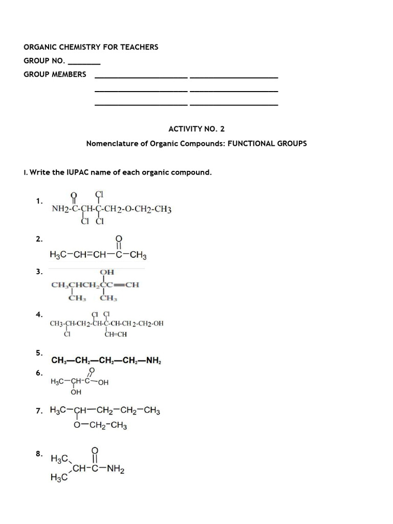 Activity No2 Organic Chemistry Activity | PDF