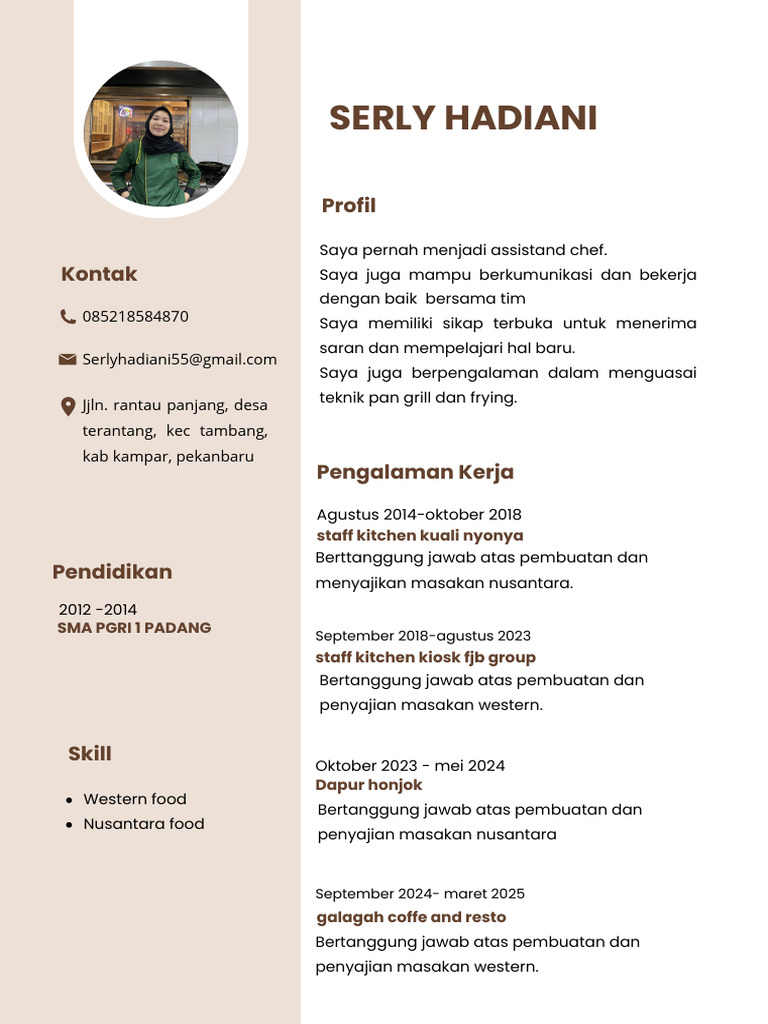 Krem Profesional Minimalis CV Resume Template - 20250408 - 112437 ...