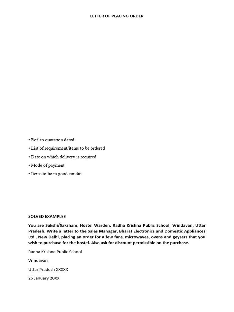 PDF-LETTER OF PLACING ORDER | PDF