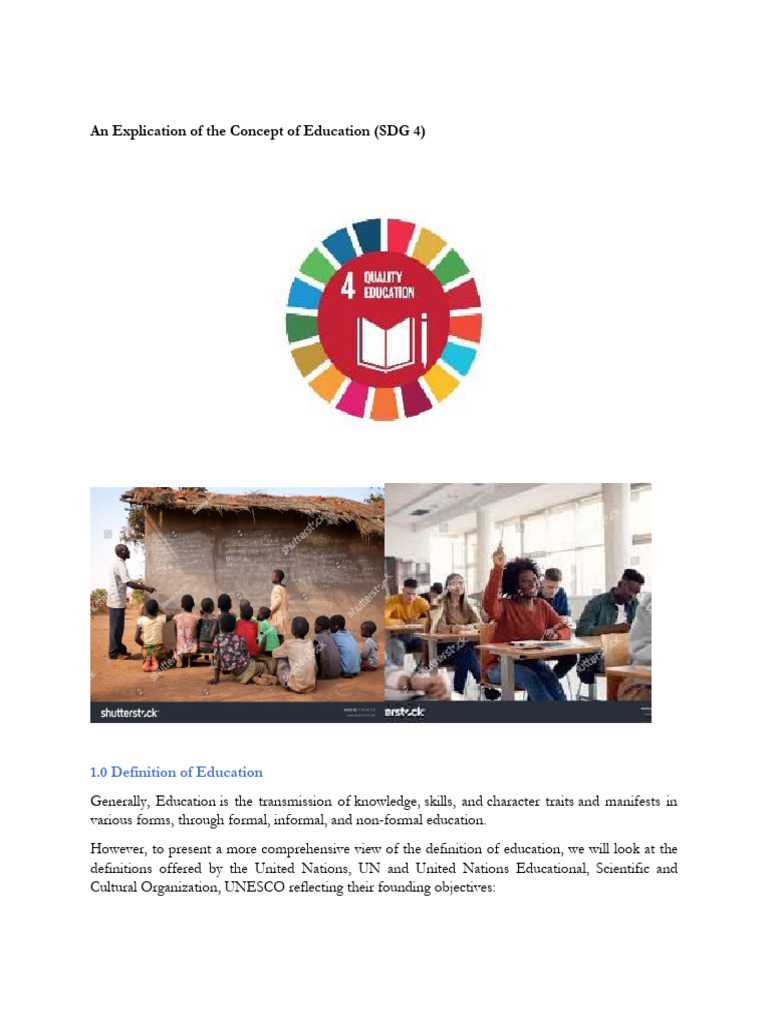 GST 213 The Concept of Education SDG 4 | PDF | Educational Technology ...