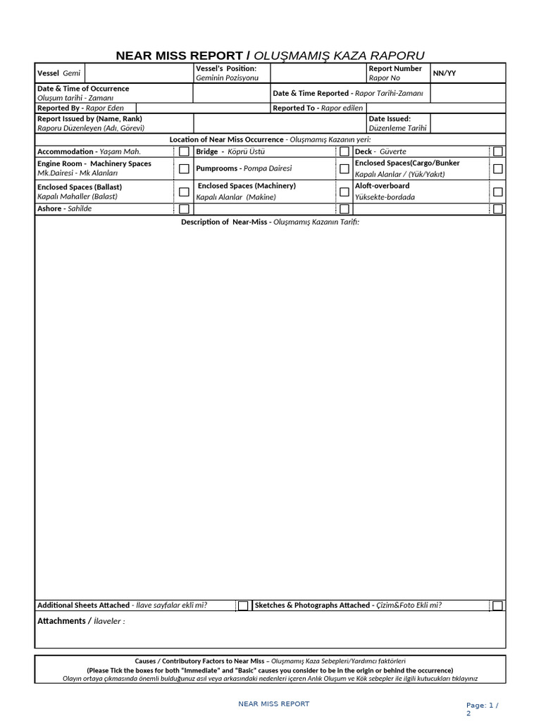 SF 09 - Near Miss Report | PDF