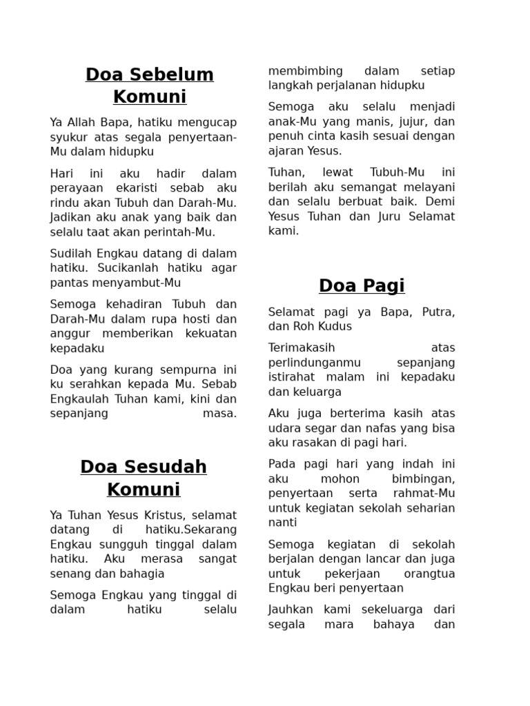 Kumpulan Doa Harian Katolik | PDF
