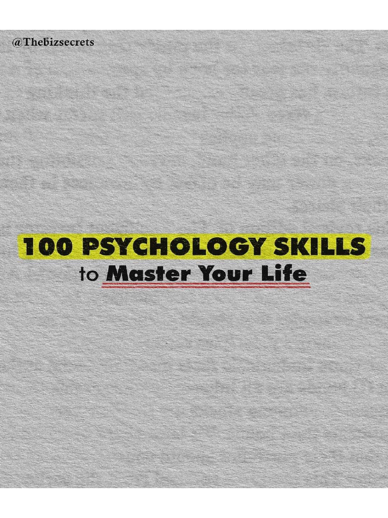 100 Psychology Skills | PDF