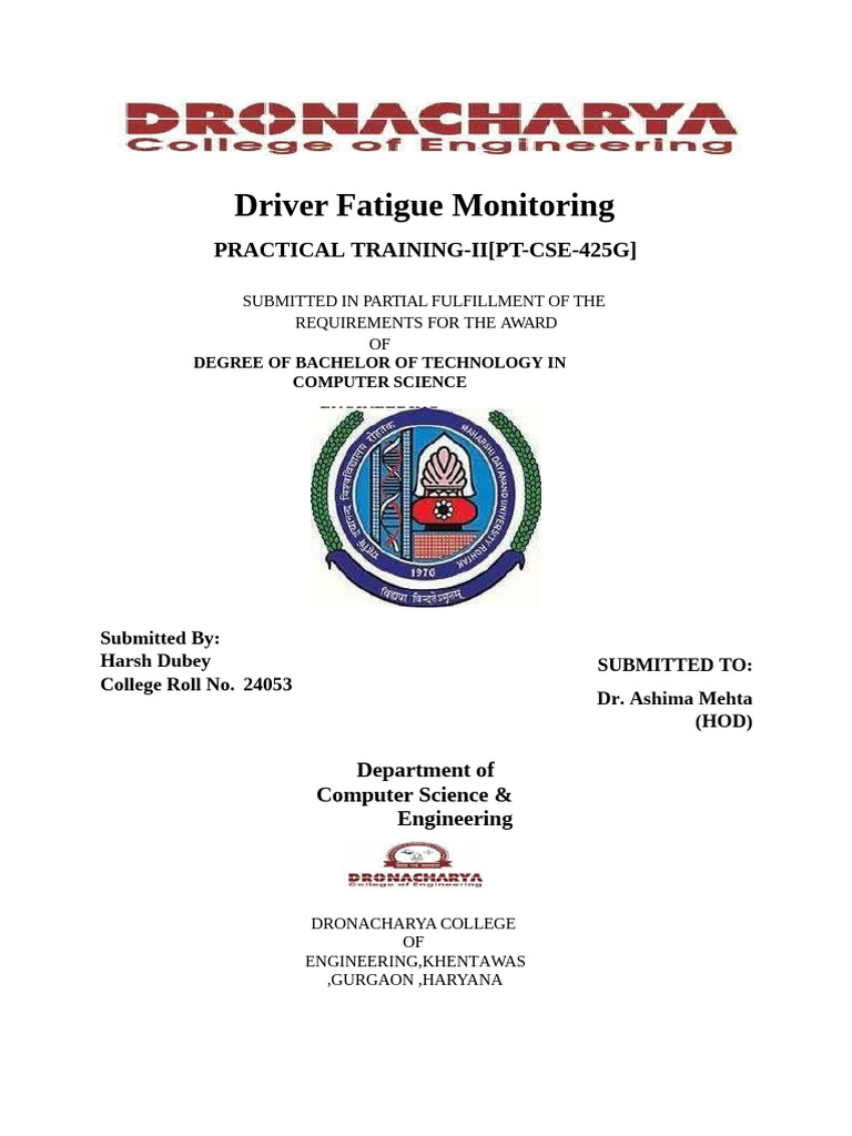 Advanced Driver Fatigue Monitoring System | PDF | Machine Learning ...