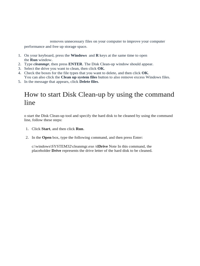 How to run Disk Cleanup in Windows | PDF