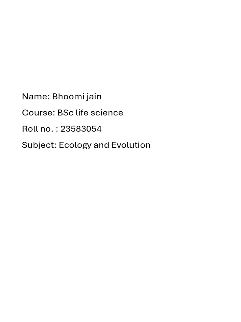 Botany Assignment Unit 8 | PDF | Evolution | Himalayas