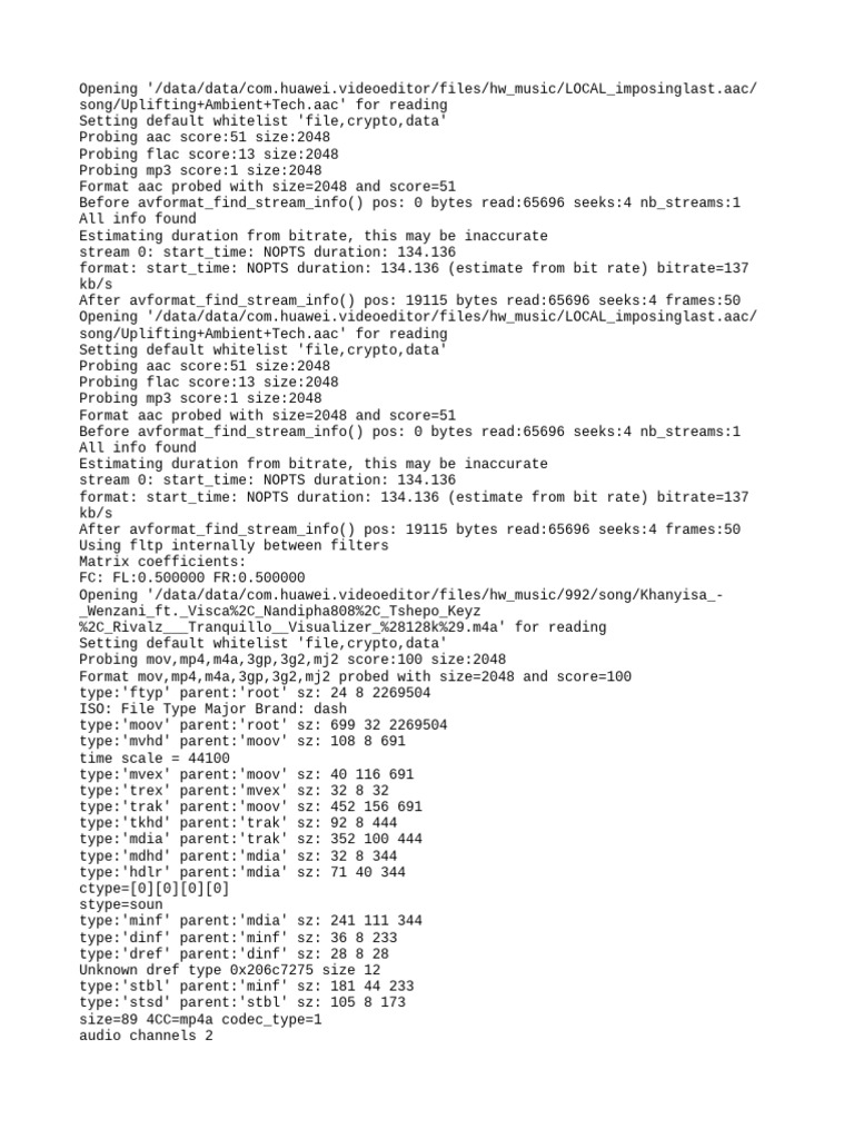 av_log | PDF | Bit Rate | Computer File