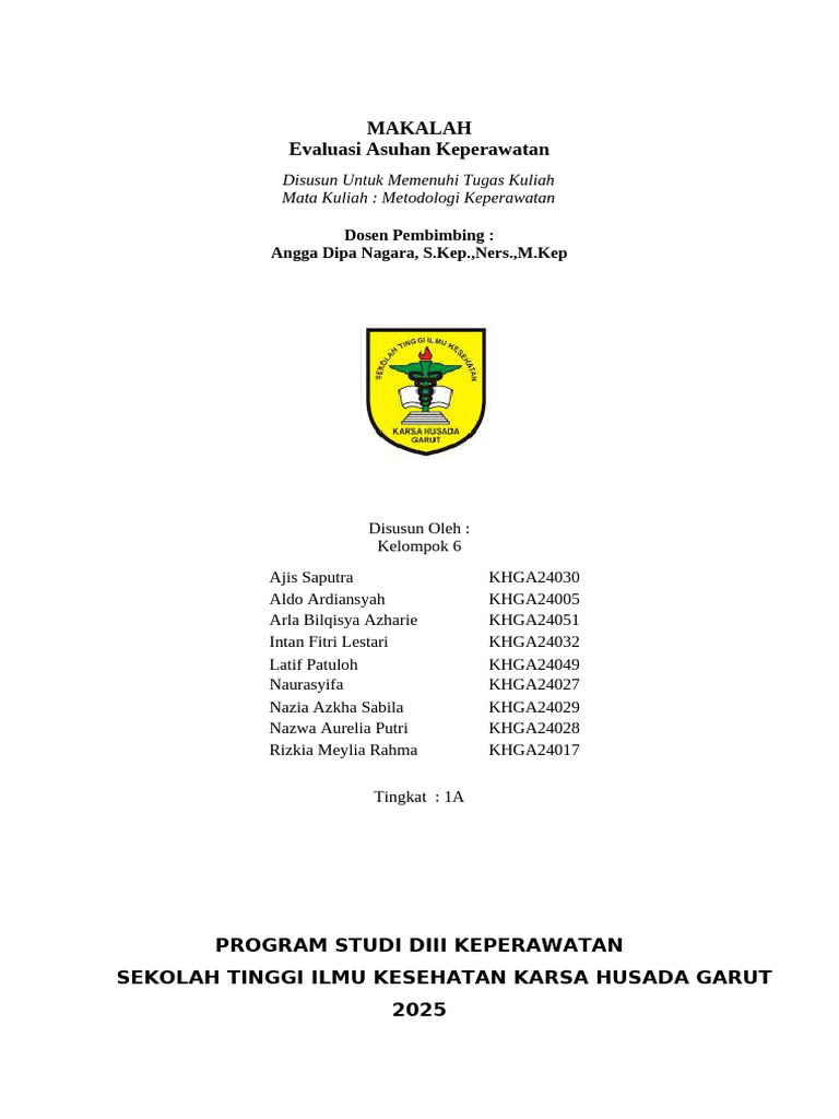 Makalah Metodologi Keperawatan Kelompok 6 Tingkat 1A D3 Keperawatan | PDF