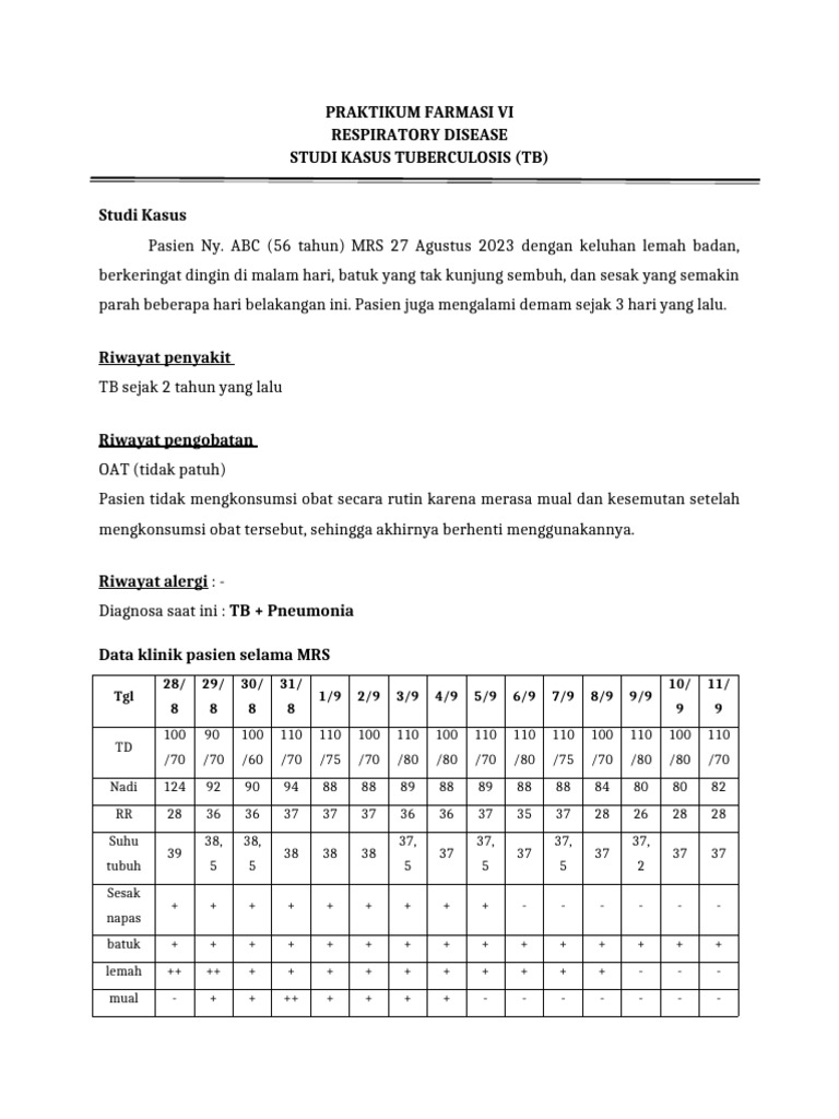 Studi Kasus TB: Diagnosa dan Terapi | PDF