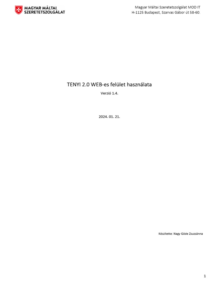 Tenyi 2 0 Webes Felulet Hasznalat V4 | PDF