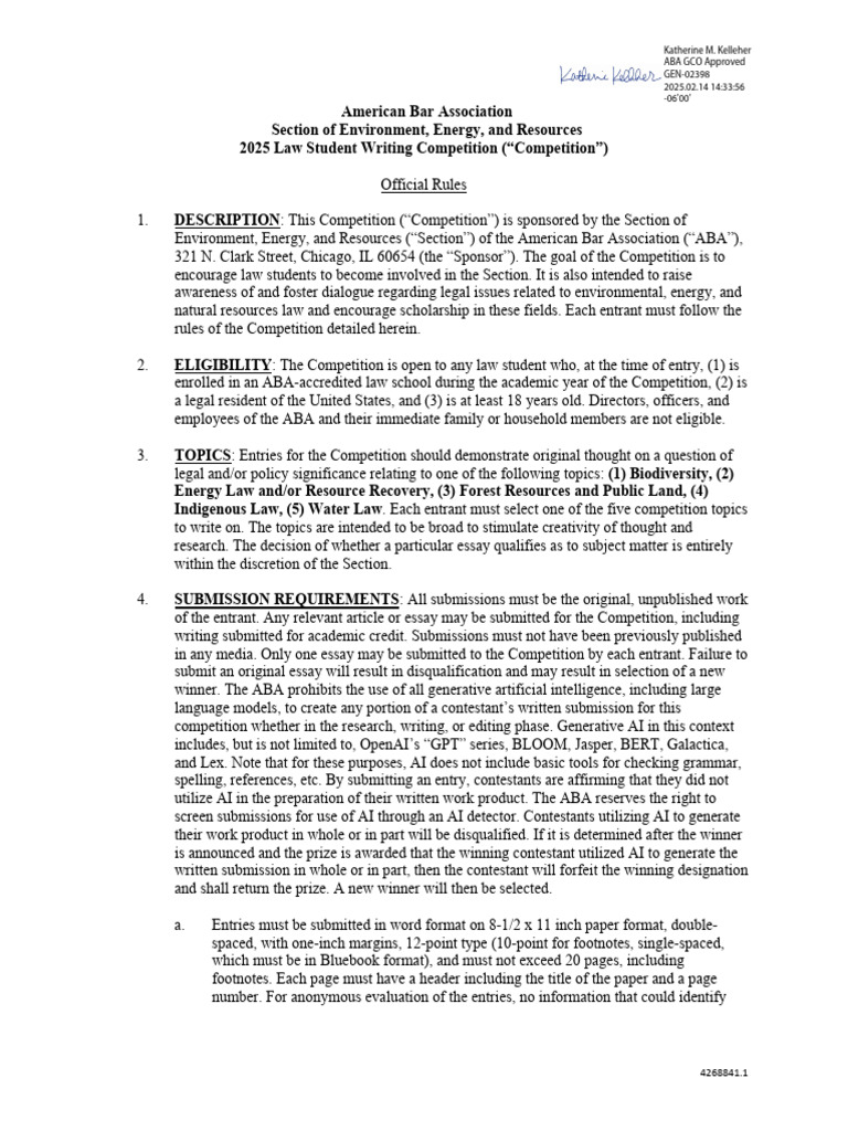 2025 Seer Writing Competition Rules | PDF | American Bar Association ...