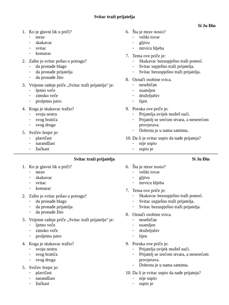 Svitac Traži Prijatelja - Nas | PDF