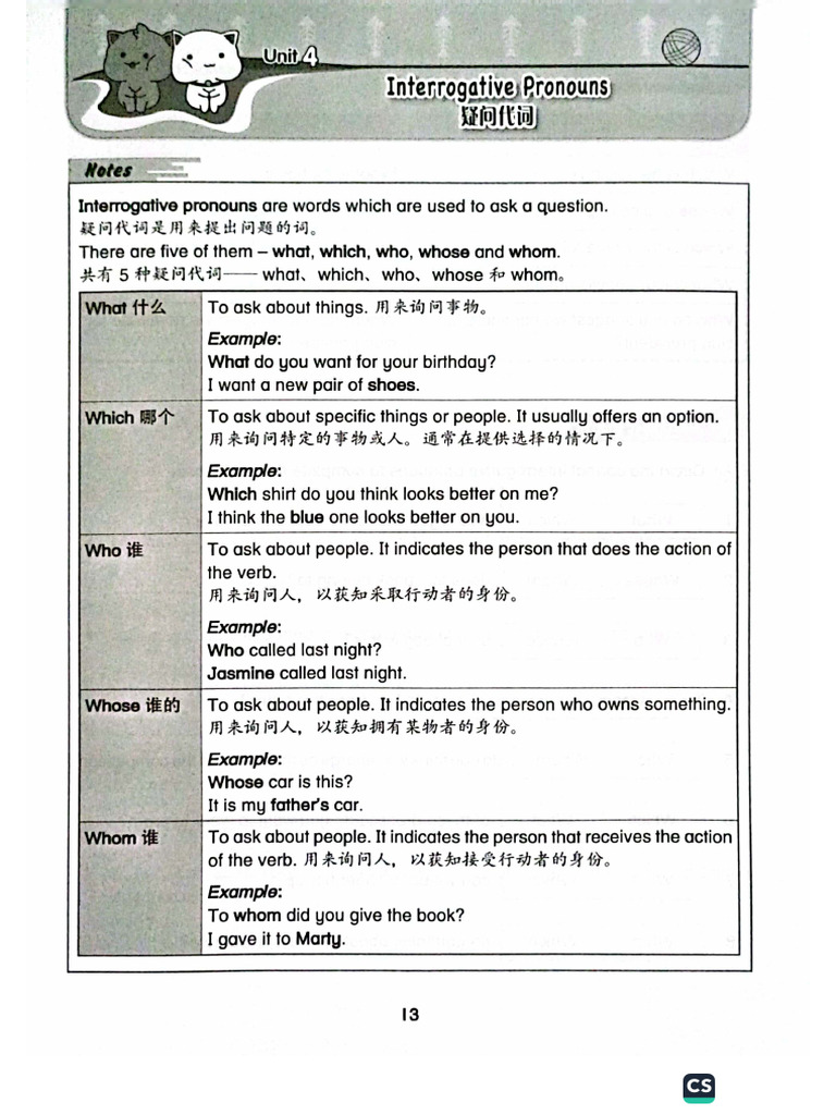 Interrogative Pronouns | PDF