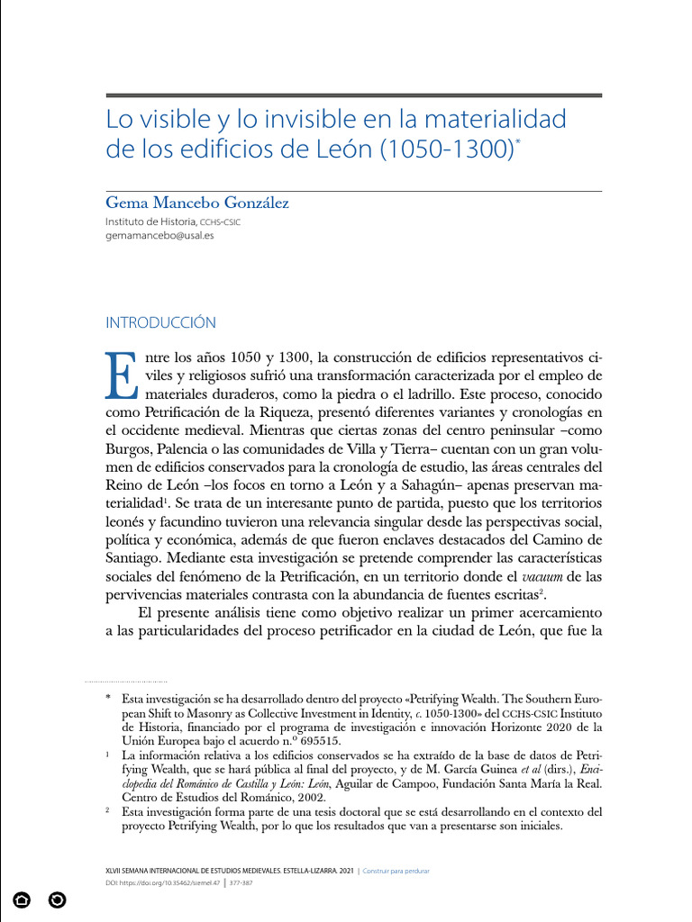Lo Visible y Lo Invisible en La Materialidad de Los Edificios de León ...