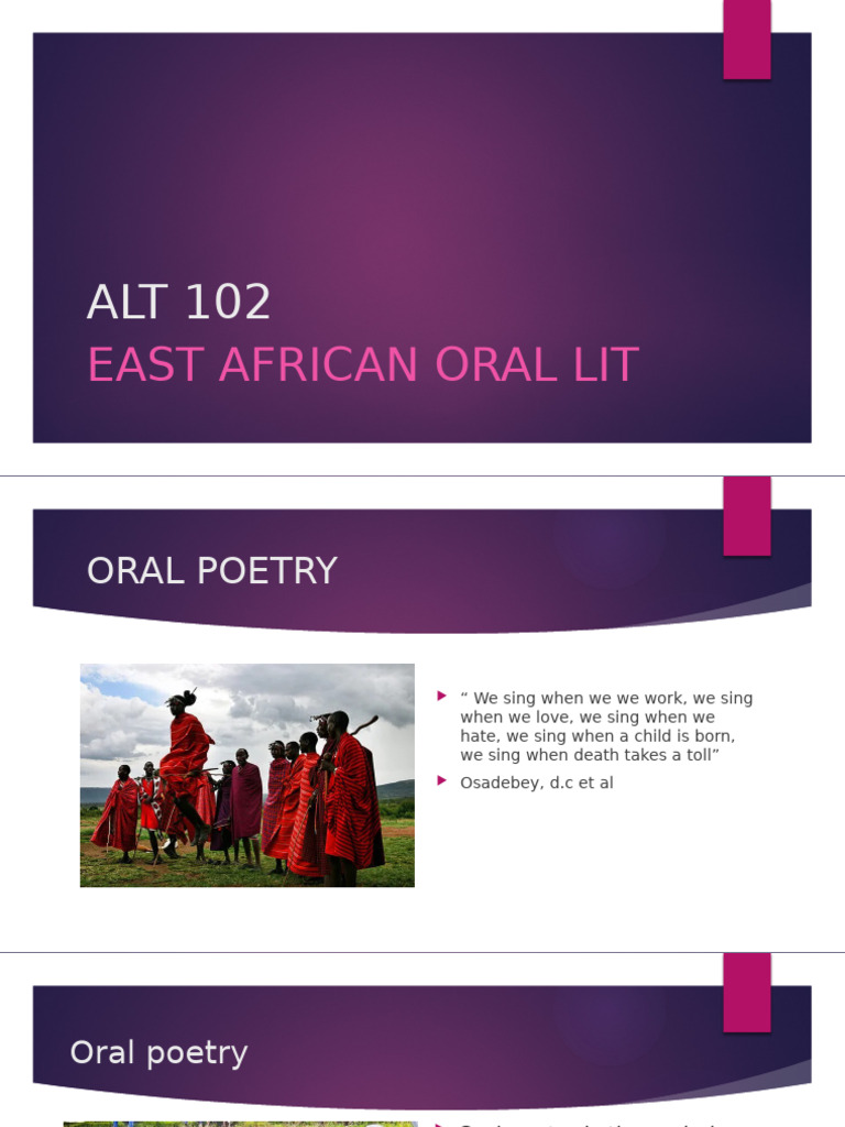 Alt 102 - Oral Poetry - Lesson 6 | PDF