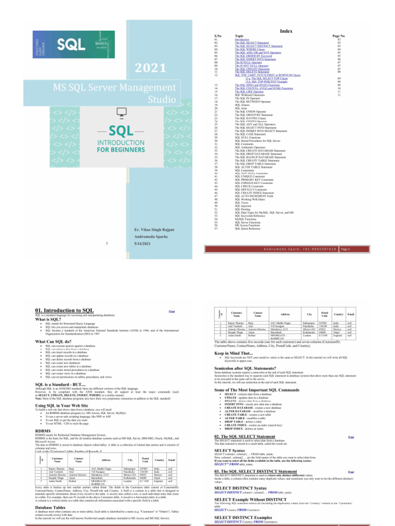 0 Sql-Two Side | PDF