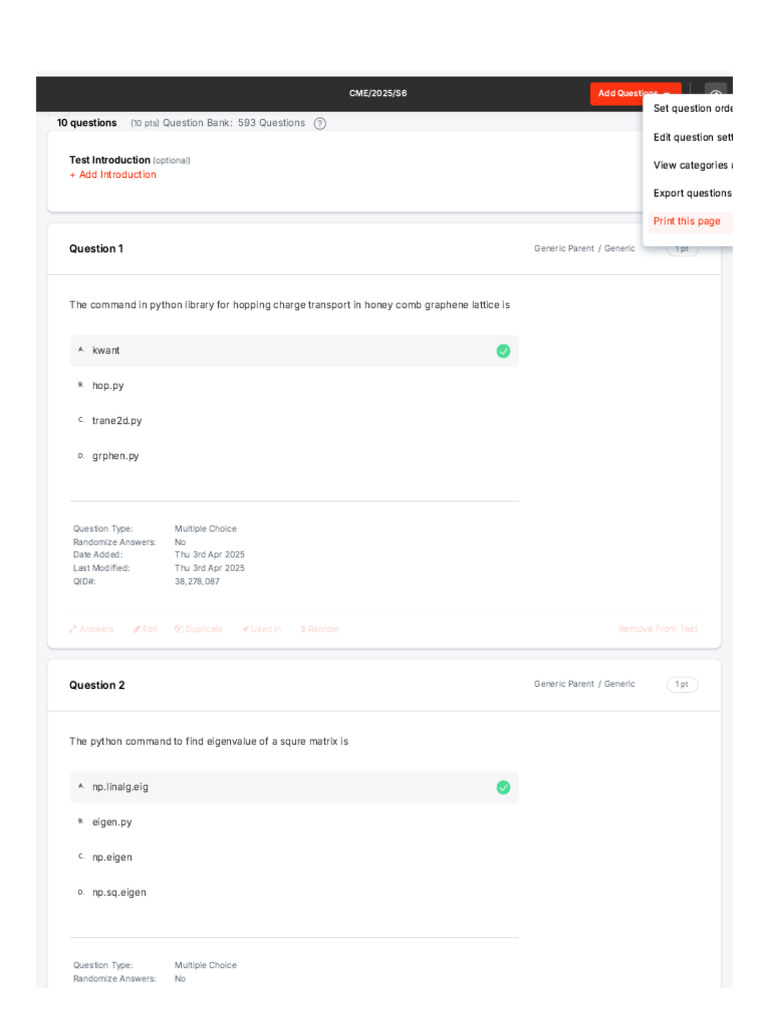 Class Marker - CME 2025 - S6 | PDF | Molecular Orbital | Physical Chemistry