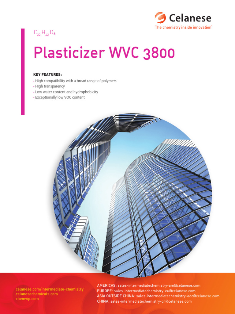 Plasticizer-WVC3800-Brochure | PDF | Volatile Organic Compound | Water