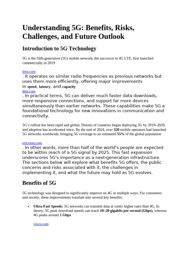 5G Technology: Benefits, Risks, and Future | PDF | Computer Security ...