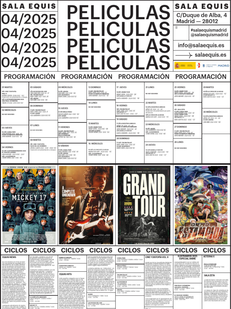 SALA EQUIS Programa ABRIL 2025 | PDF