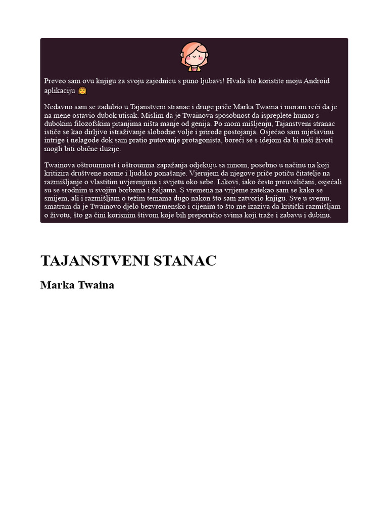 Tajanstveni Stranac i Druge Priče | PDF