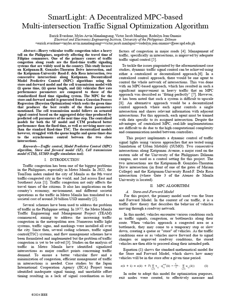 SmartLight A Decentralized MPC Based Multi Intersection Traffic Signal Optimization Algorithm ...