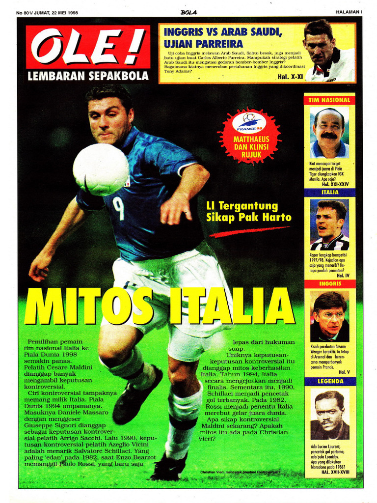 Tabloid BOLA MITOS ITALIA 1998 | PDF