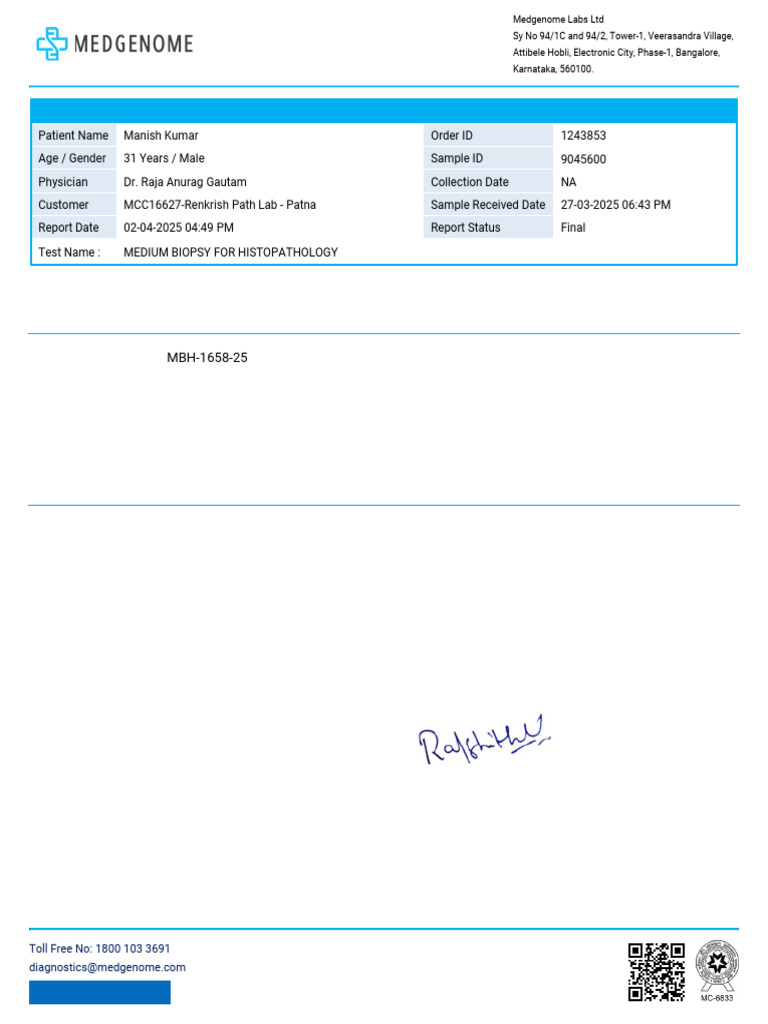 TRN4392041 1243853 9045600 Ihc Report | PDF | Histopathology | Biopsy