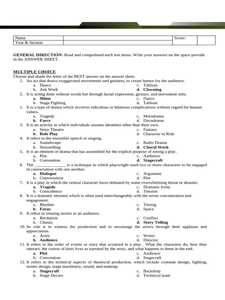 Art Appreciation Final Exam Guide | PDF | Theatre | Play (Theatre)