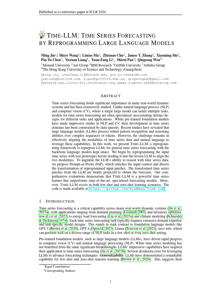 LLM Time Series | PDF | Time Series | Forecasting