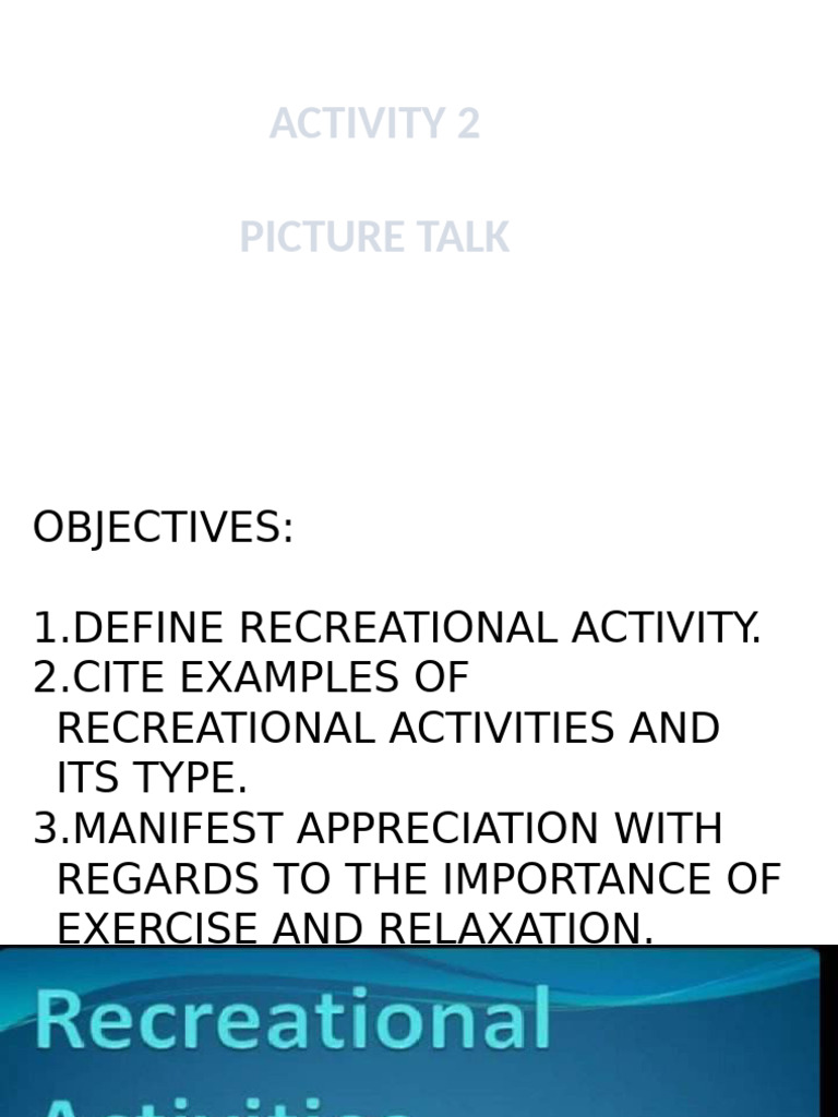 Understanding Recreational Activities | PDF