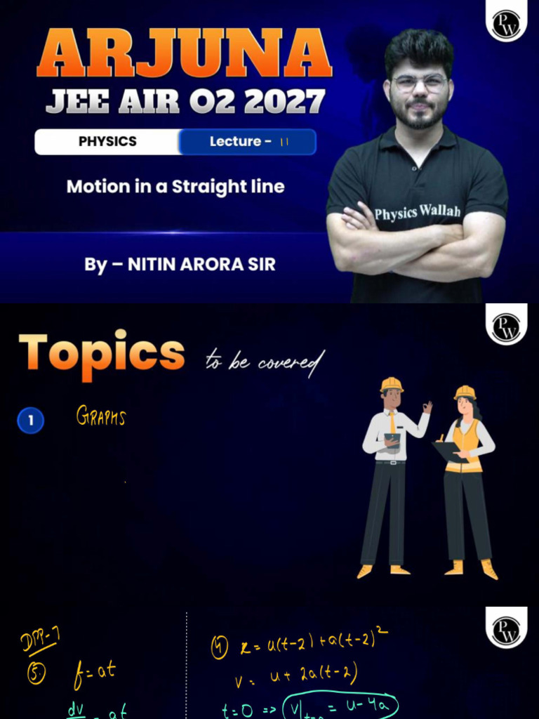 Motion in a Straight Line 11 _ Class Notes __ Arjuna JEE AIR O2 (2027 ...