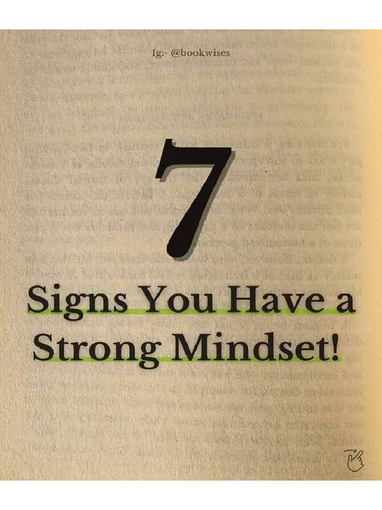 7 Signs You Have A Strong Mindset | PDF