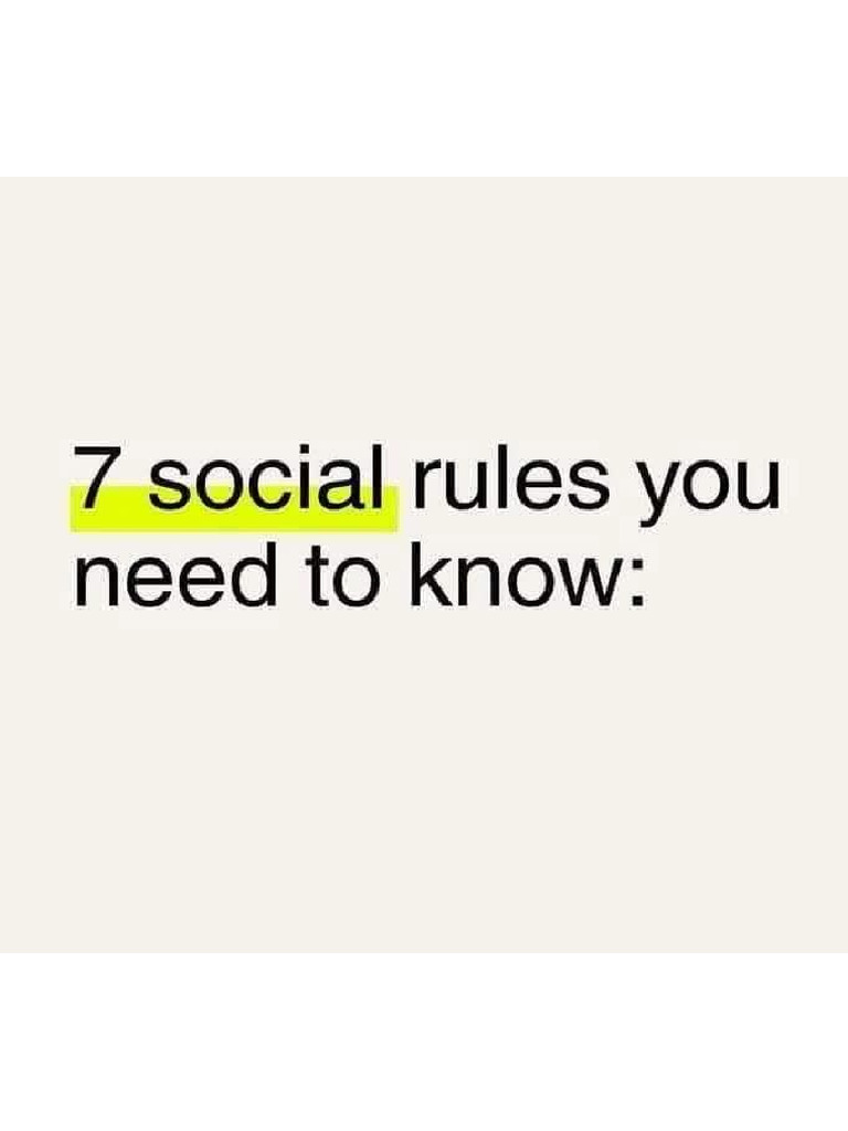 7 Social Rules You Need To Know | PDF