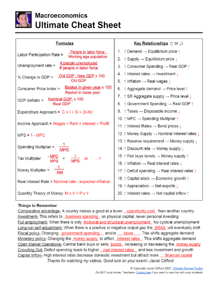 Ultimate Cheat Sheet Answer Key | PDF