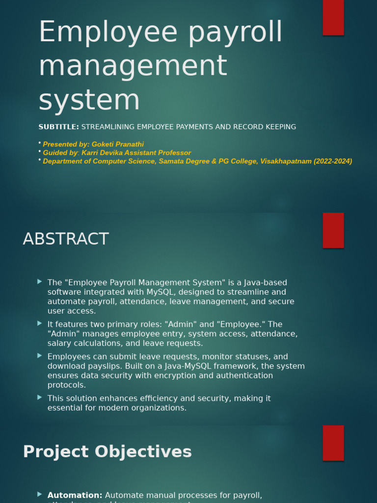 Employee Payroll Management System | PDF | Payroll | Automation