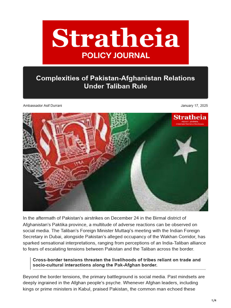 Pakistan-Afghanistan Relations Under Taliban | PDF | Afghanistan | Taliban