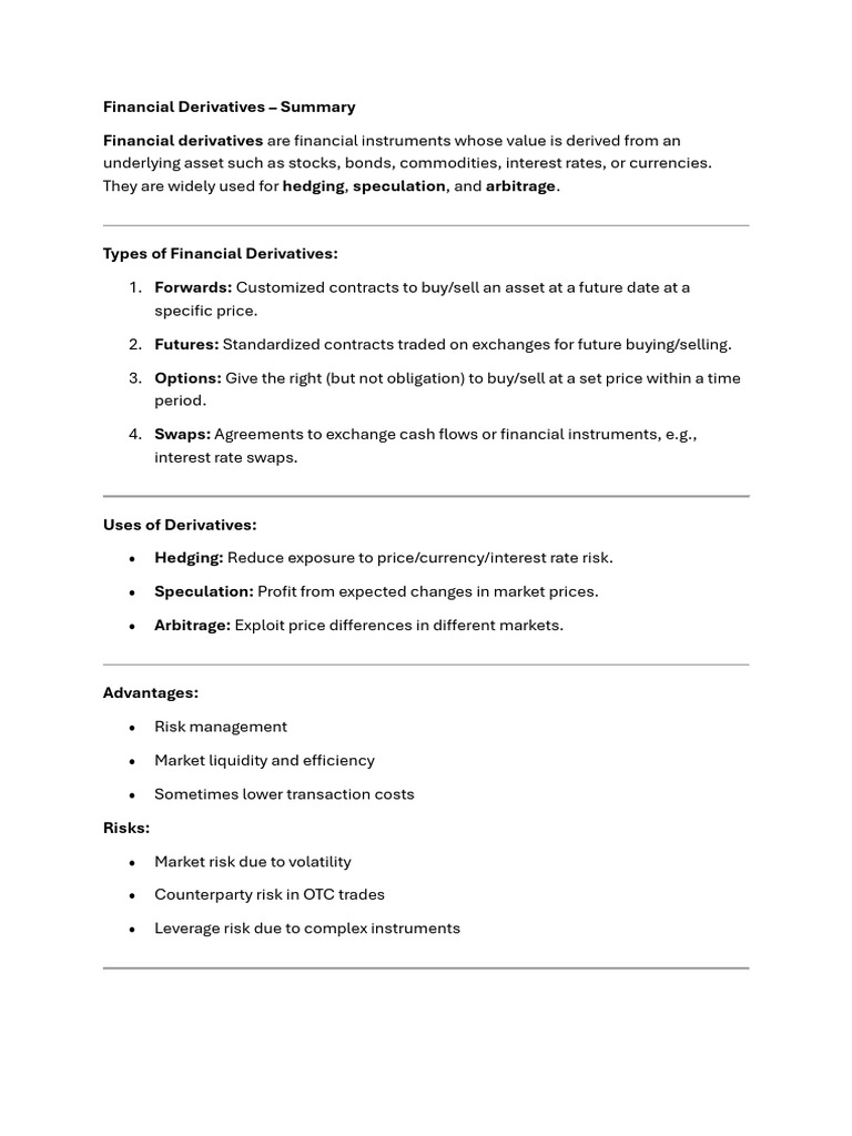 Financial Derivatives | PDF