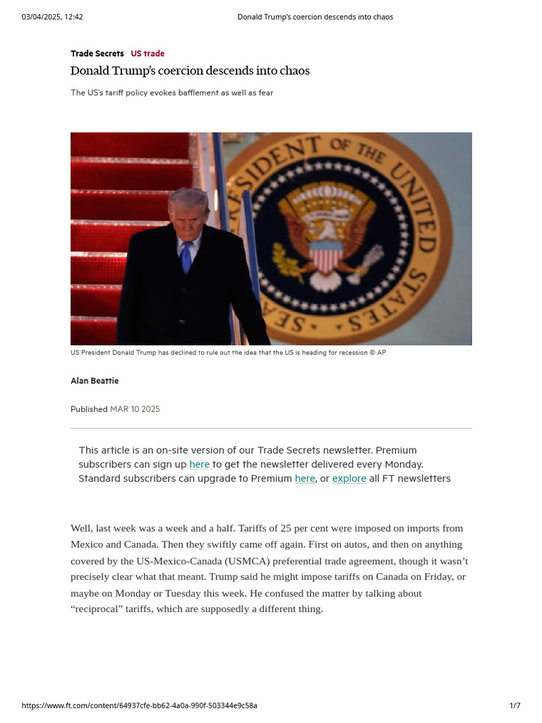 Trump's Tariff Chaos and Economic Impact | PDF | Tariff | Donald Trump