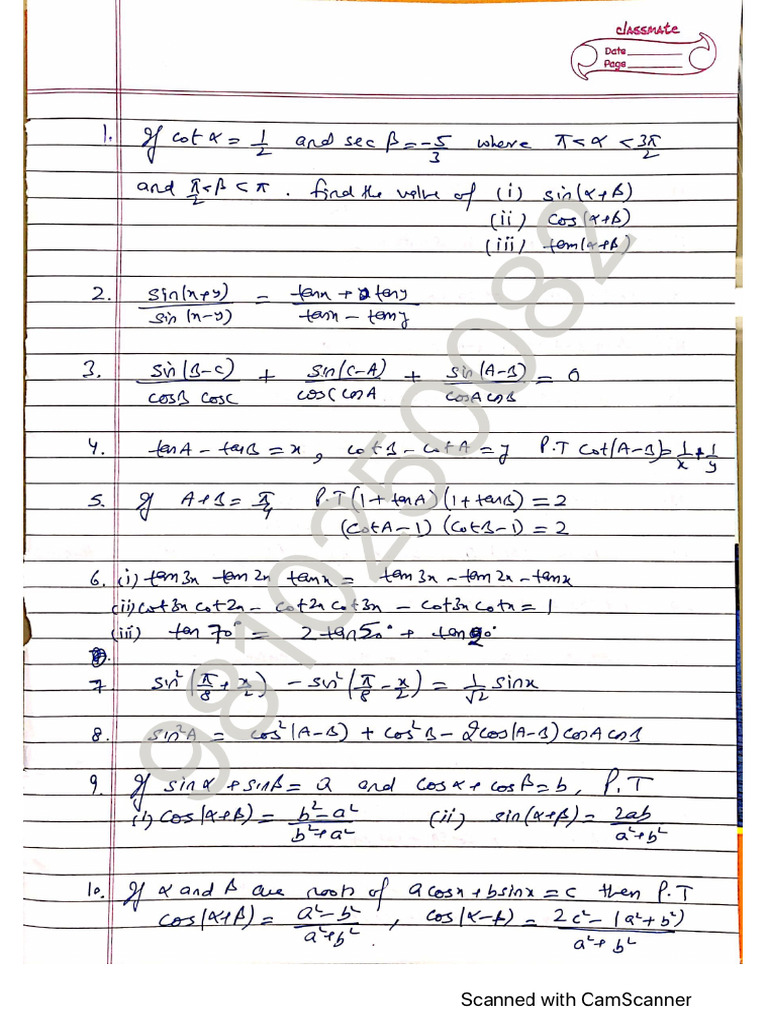 Trigo Class Xi | PDF