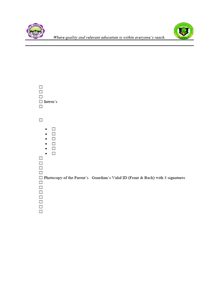 OJT Program Final Requirements Checklist | PDF