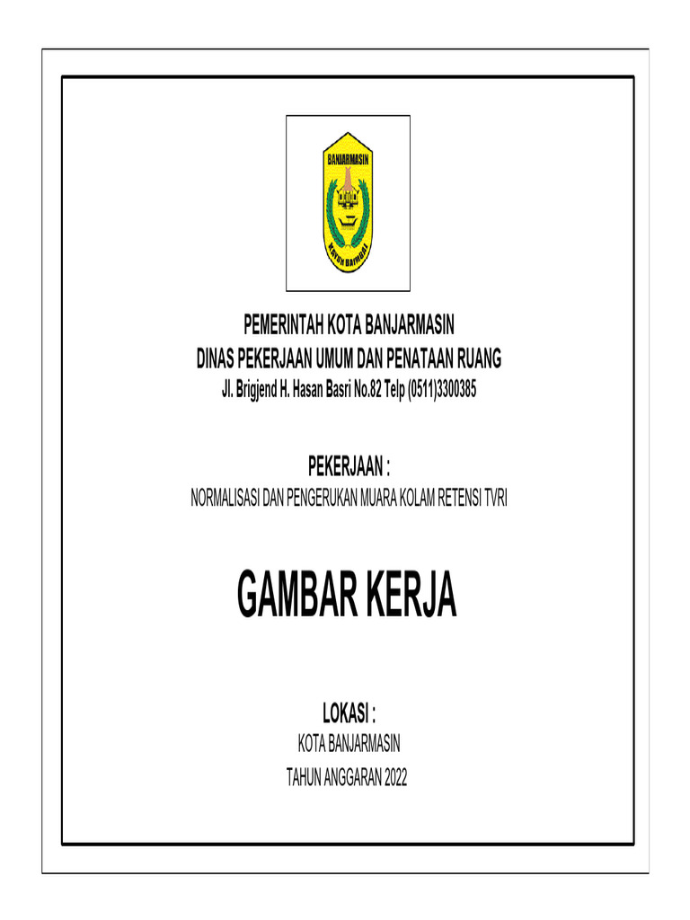 Gambar Kerja Kolam Retensi Tvri Final | PDF