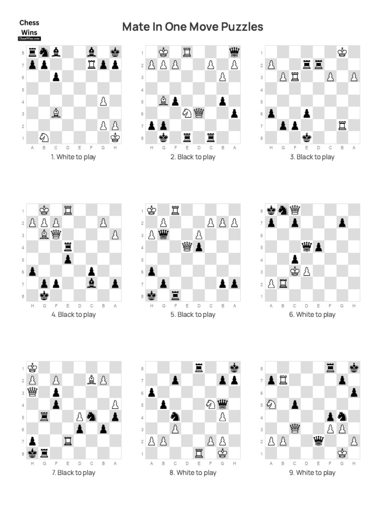 Mate in One Move Level 1 1 | PDF
