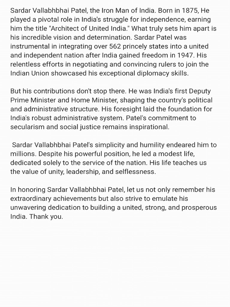 Sardar Patel - 231225 - 095800 | PDF