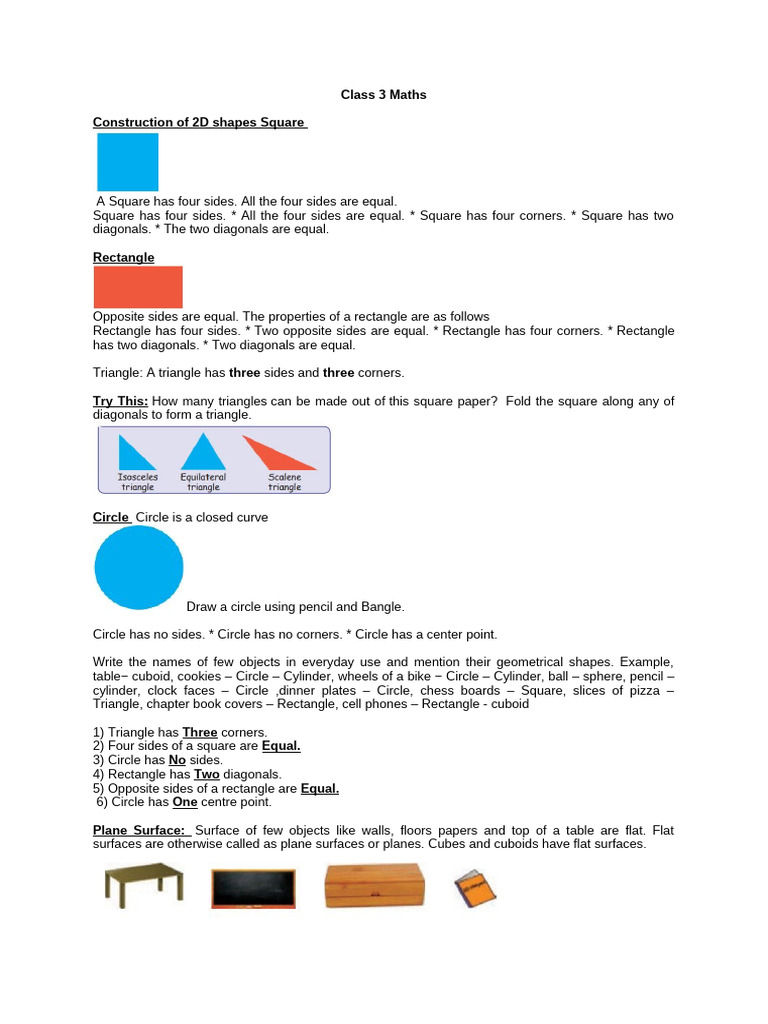 Worksheet On Third Grade Geometrical Shapes | PDF