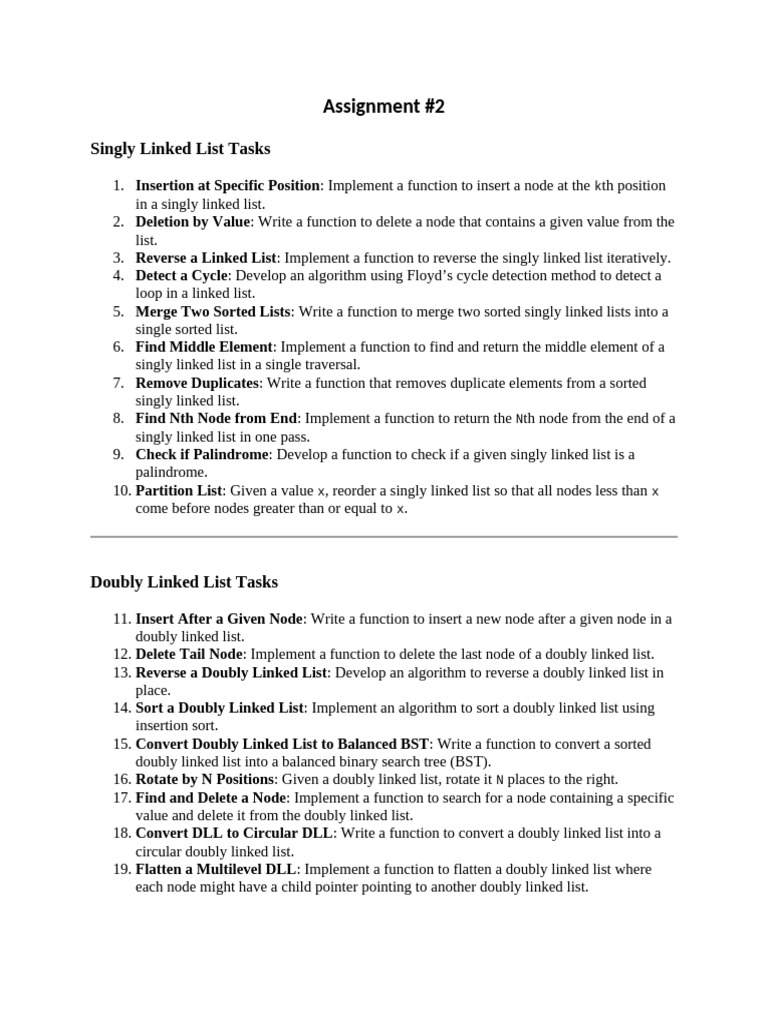 Linked - List Assignment 2 | PDF | Algorithms And Data Structures | Algorithms