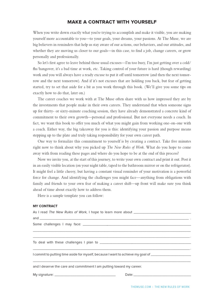 1 - Make - A - Contract - With - Yourself | PDF | Cognition ...