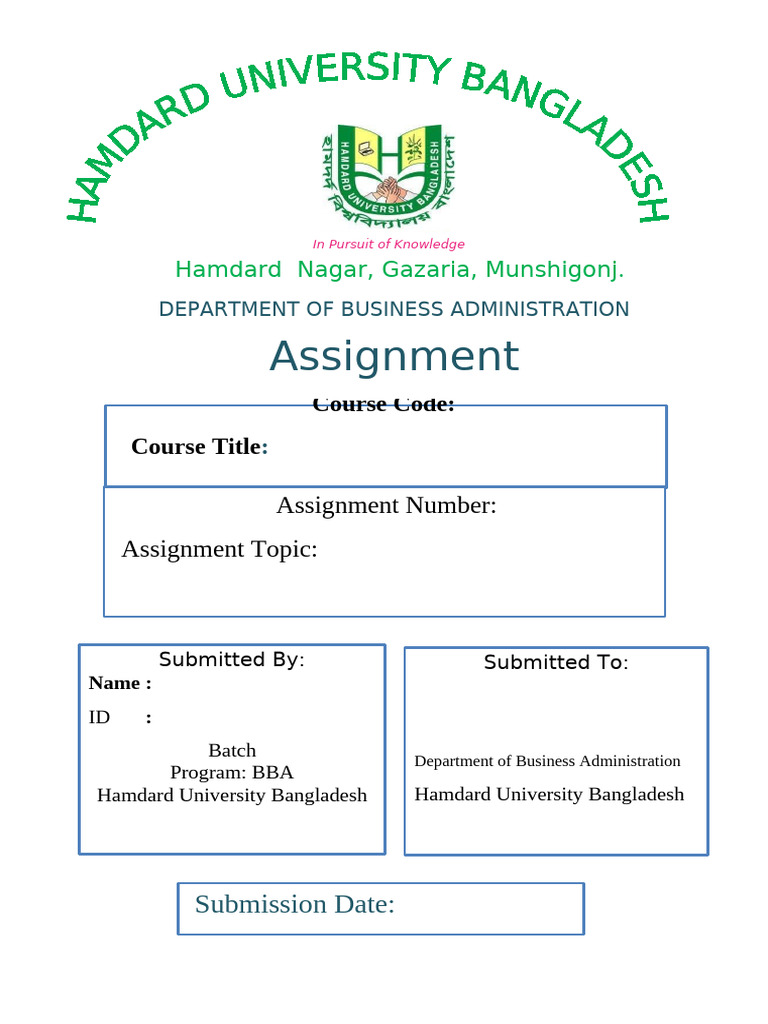 Empty Assignment Cover Page | PDF