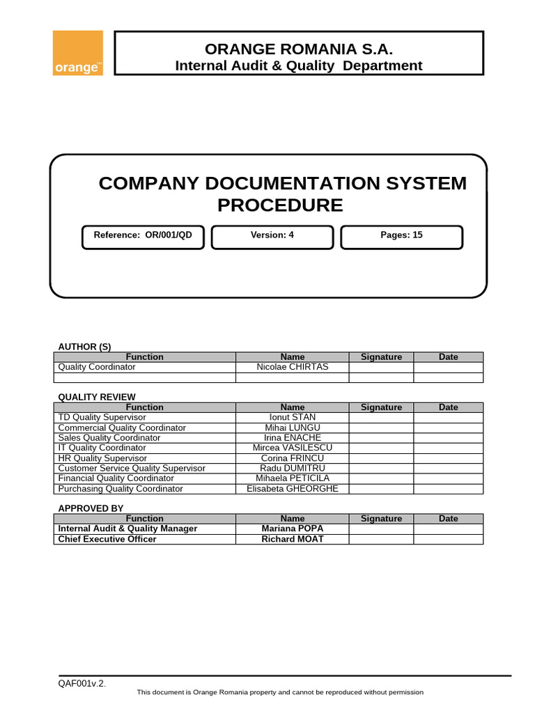 Company Documentation Sistem | PDF | Quality Management System ...